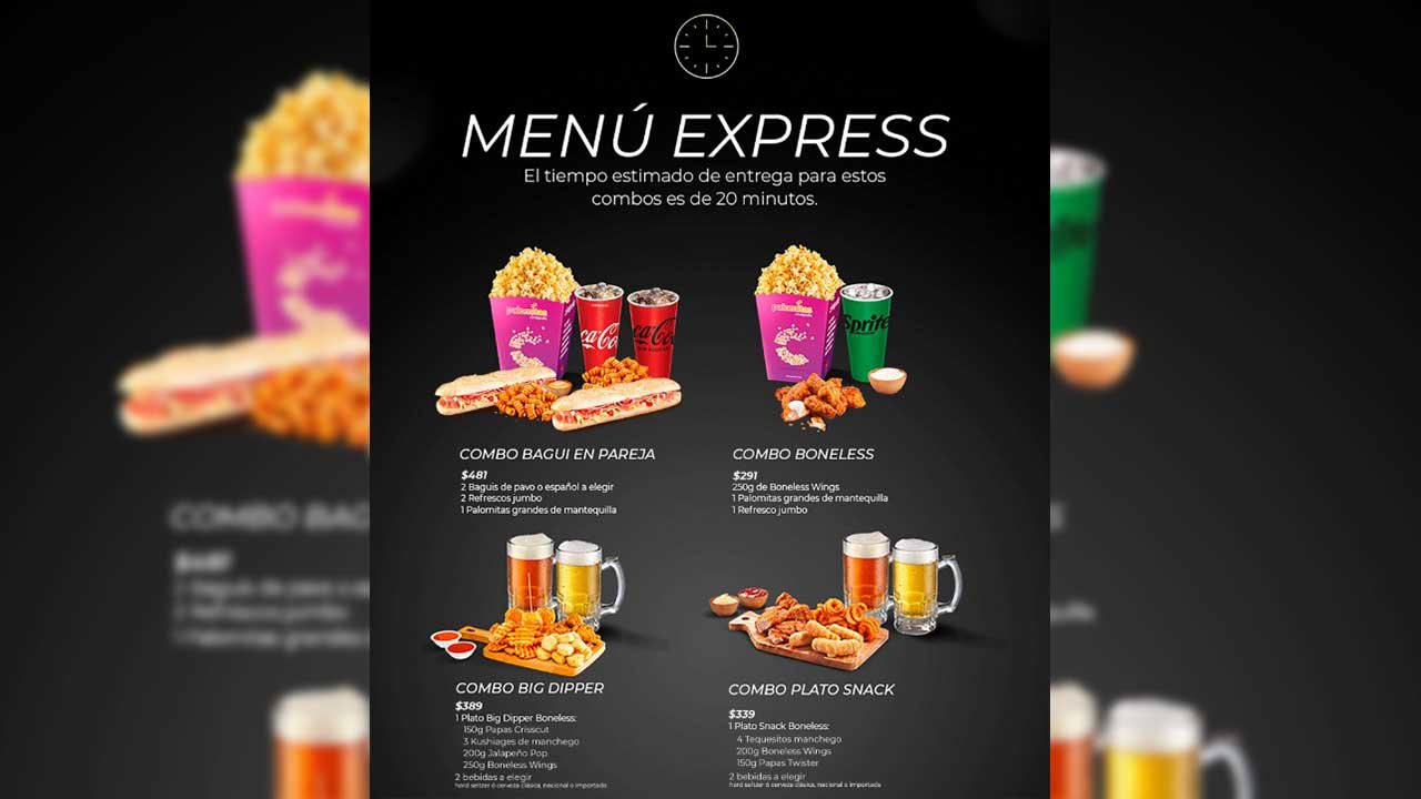 Precio de combos en Cinépolis VIP 2024: Palomitas y refrescos